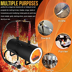 Open Structure Portable Propane Forge Double Burner, High Capacity Portable Propane Forge for Knife and Tool Making Equipment