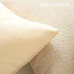 DOMVITUS Cream Throw Pillows Boucle Pillow Covers 18x18 Luxury Neutral Pillow Covers Couch Pillows for Living Room Sofa Accent Pillows Textured, 1PC, Cream Yellow