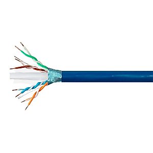 Monoprice Cat6A Plus Bulk Ethernet Network Cable - Pure Bare Copper, 650MHz, F/UTP, Solid, Riser-Rated (CMR), Flame-Retardant, Spool in The Box, 23AWG, 10G, 1000 Feet, Blue