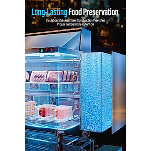 Leacco Refrigerated Sandwich Salad Prep Table, Commercial Workstation Refrigerators with 18 Pans, 48"