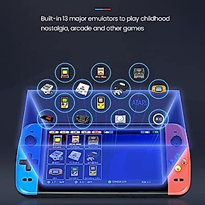 JANN Mini Retro Handheld Game Console, Retro Game Player, Portable Video Game Console 7 Inch Screen Built-in 6,000 Classic Game, 64G Retro Arcade for Kids & Adults