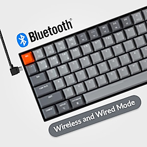 Keychron K4 96% Layout Bluetooth Wireless Mechanical Keyboard, 100 Keys/USB C/White LED Backlit/Gateron G Pro Red Switch/N-Key Rollover, Gaming Keyboard for Mac Windows, Version 2