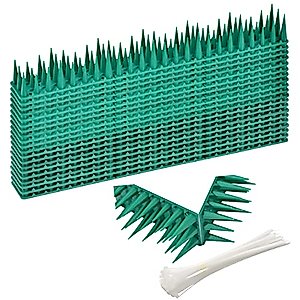 edola Bird Spikes for Outside 20 Pack, Squirrel Cat Dog Pigeon Deterrent, Plastic Animal Defender Spikes for Fence, Keep Cats Birds Away