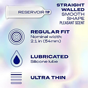 Durex Air Condoms, Extra Thin, Transparent Natural Rubber Latex Condoms for Men, Regular Fit, FSA & HSA Eligible, 10 Count