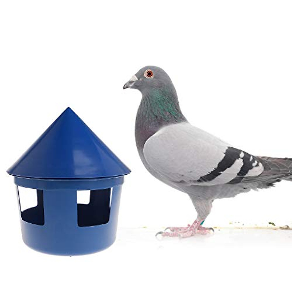 Youngy Pigeon Feeder House Design Cover Feeding Food Dispenser Sand Case Multi Functional Pet Birds Parrot Container Supplies Plastic Dustptoof