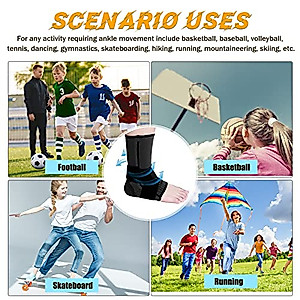 Tarpop 1 Pair Ankle Brace for Kids Compression Ankle Sleeves Adjustable Foot Support Brace Elastic Ankle Guard for Children Boys Girls Sports Running Jogging Dance Fitness Gymnastics (Small)