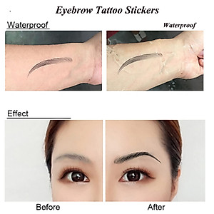 77Pairs 4D Hair-Like Eyebrow Tattoo Stickers Waterproof Natural Fake Eyebrow Stickers,Long Lasting Eyebrow Grooming Shaping Perfect for Women and Girls (Brown)