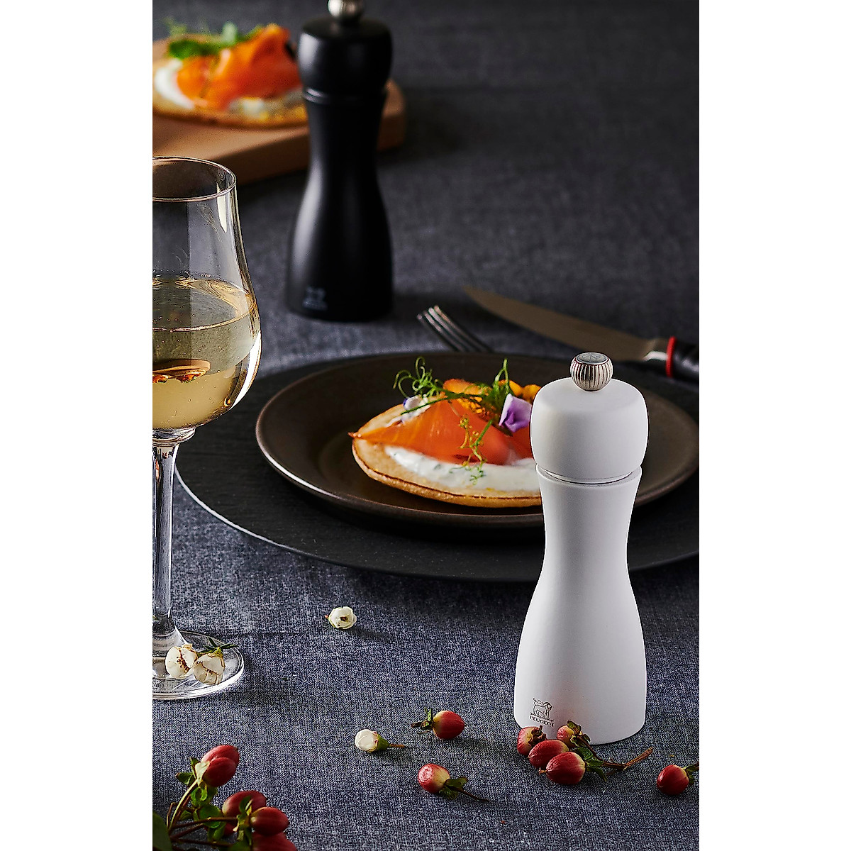 Peugeot 2/24260 Tahiti 6 Inch Black Pepper Mill and White Salt Mill Set