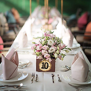 Micro Traders Wooden Table Numbers,10pcs 1-10 Wedding Table Numbers Hanging Wood Slice Wedding Table Centerpieces for Arts Crafts Wall Decor Wedding DIY