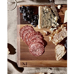 Material, The Angled Board Kitchen Cutting & Serving Board, Reversible Juice-Groove and Smooth Side, FSC-Certified Walnut, 17L x 12W