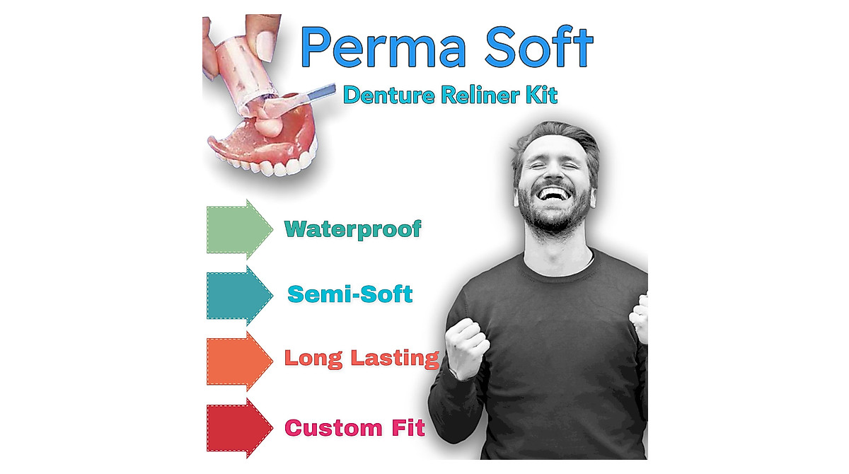 Perma Soft Denture Reliner Kit for Comfortable, Long-Lasting Fit