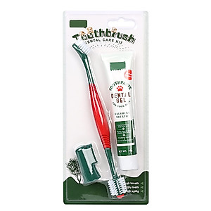 3pcs Pet Dog Tooth Brushing Kit - Dog Finger Toothbrush, 360°Toothbrush & Beef Flavor Toothpaste for Dogs Puppy Cats Teeth Oral Cleaning, Fresh Breath, Reduces Plaque & Tartar Buildup Dental Care Kit