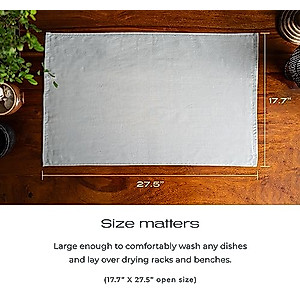 KOHDA LIVING Premium Silver Infused Kitchen Towels - 100% Organic Cotton Dish Towels - Odor Controlled Tea Towels (Pack of 4) Absorbent Kitchen Hand Towels Gray