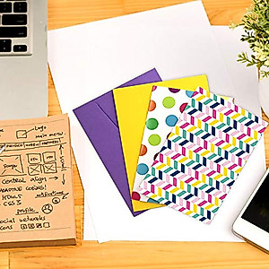 FANCY LAND 36 Colorful Greeting Cards Bright Pattern Note Cards with Colored Envelopes Stickers Blank Inside Cards Office School Home Kids