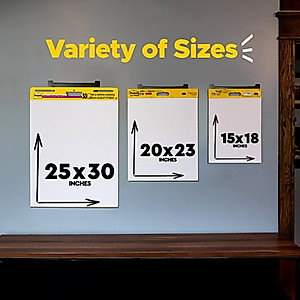 Post-it Super Sticky Easel Pad, 25 in x 30 in, White, 30 Sheets/Pad, 2 Pad/Pack, Large White Premium Self Stick Flip Chart Paper, Sticking Power (559)