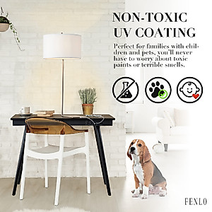 FENLO Future - 39” Modern Desk with USB-C Charging Station, Mid Century Modern Desk with Fast Charging USB-A, USB-C, and Qi Wireless Charging