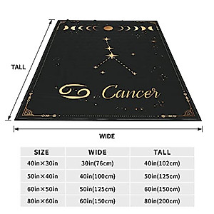 Cancer Blanket Constellations Throw Blankets 12 Horoscope Astrology Soft Cozy Personalized Flannel Throw Blankets 60x50 in
