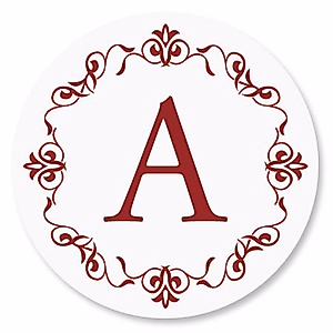 Personalized Ornate Initial Envelope Seals - Set of 144 Self-Adhesive, Flat-Sheet, 1-1/2" Sticker Seals, by Colorful Images