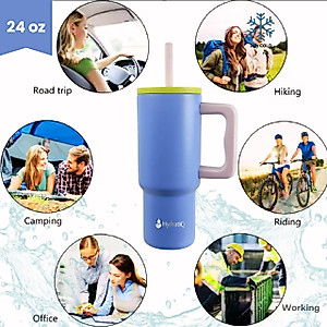 24 oz Insulated Tumbler Kids with Handle, Spill Proof Kids Water Bottle, Leak Proof Cup with straw Lid, Women, Teen, Toddler, Adults, Children Tumbler