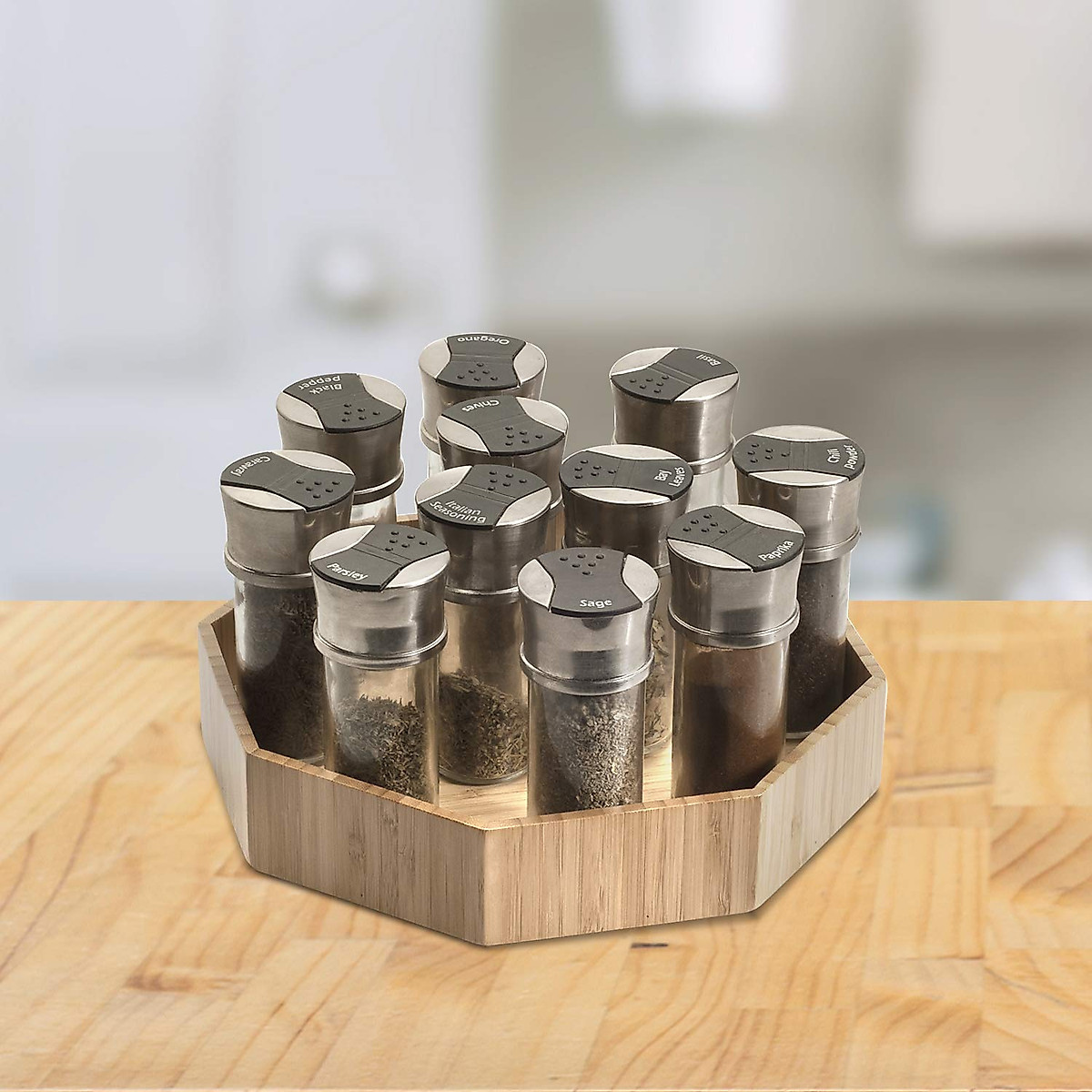 Bamboo 360 Rotating Lazy Susan 10" Tray Bundle 2 Pack for Bathroom, Kitchen, Cabinets & Tabletop