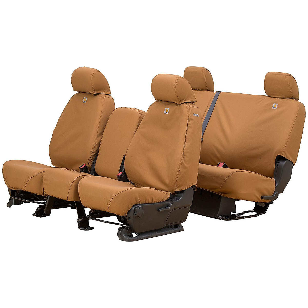Covercraft Carhartt SeatSaver Front Row Custom Fit Seat Cover for Select Ford Models - Duck Weave (Brown) - SSC2299CABN