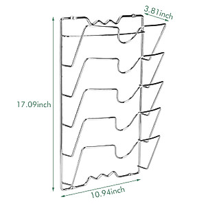 Yosoo Kitchen Hanging Lid Holder, Wall Door Mounted, Stainless Steel, 17.09in x 10.94in x 3.81in