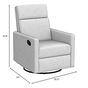 Modern Upholstered Plush Seating Glider Swivel,Upholstered Rocker Nursery Chair Plush Seating Glider Swivel Recliner Chair, Recliner,Modern Nursery Recliner,Conscious Glider (Gray)