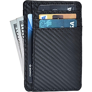Real Leather Minimalist Wallets for Men & Women RFID Front Pocket Card Holder Wallet