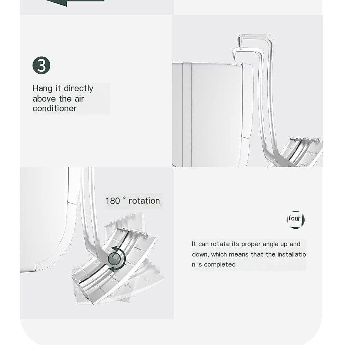 3 In 1 Adjustable Air Conditioner Deflector,Universal Retractable Anti Direct Blowing Retractable Air Conditioner Shiel,Anti Blast Baffle Wind Direction Telescopic Registers