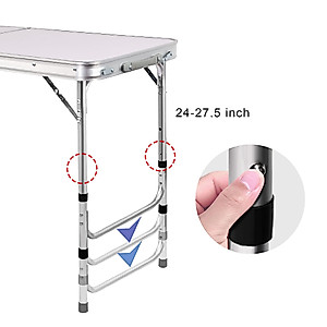 AHB Picnic Table Camping Table Folding Table Folding Picnic Table Folding Camping Table with Storage Organizer,Portable Foldable Aluminum Lightweight Adjustable Camp Table for Outdoor,Camping,Picnic