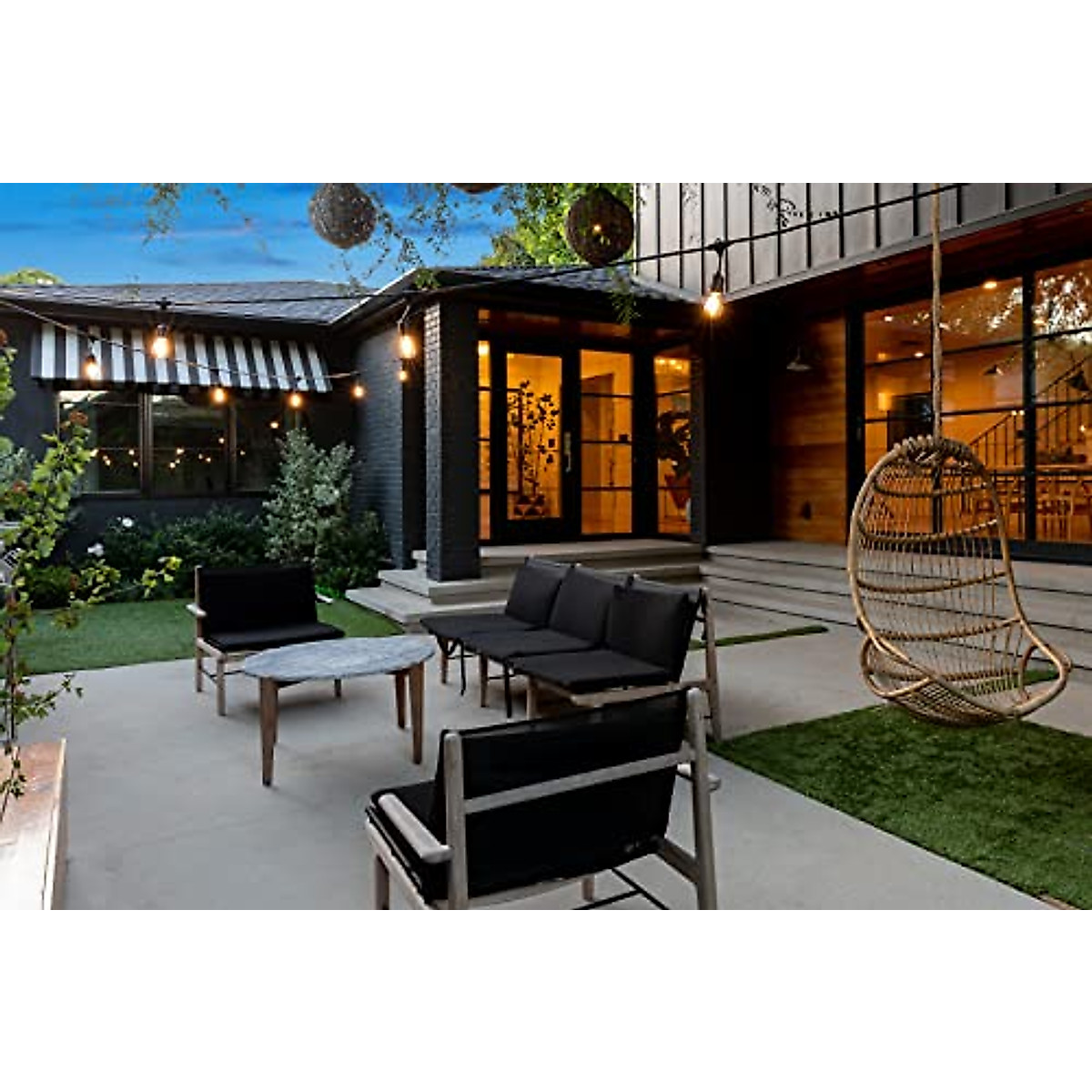 Brightech Ambience Pro – Solar Power Remote Control Outdoor String Lights with Edison Bulbs – Shatterproof, Commercial Grade LED Waterproof Patio Lights – 1W, 3,000K, Hanging, 27 ft