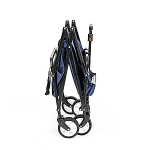 MACSPORTS Lightweight Collapsible Folding Outdoor Utility Wagon, Weight Capacity 150 LBS, Navy