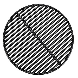 18 3/16" Grill Grate for Big Green Egg Grate, Large Egg, Vision Grill Parts B-11N1A1-Y2A, C4F1F1SB, VGKSS-CC2, 5-CR4C101 & Other 18" Kamado Grills, for Matte Cast Iron Big Green Egg Large Accessory