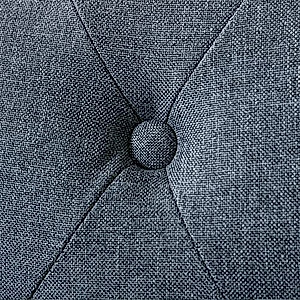 YISH W117081980 Modern Linen Accent Tufted Arm Chair with Thick Cushion and Wood Frame, Comfy Single Sofa with Armrest Backrest for Reading Bedroom Office Club, Dark Gray