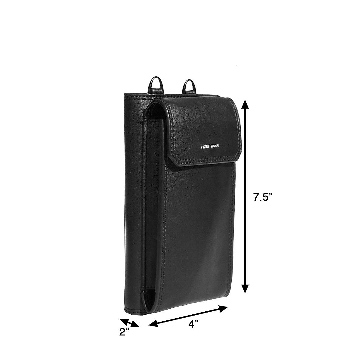 Pixie Mood Rae 7 x 4 Vegan Leather Convertible Crossbody Phone Wallet, Black