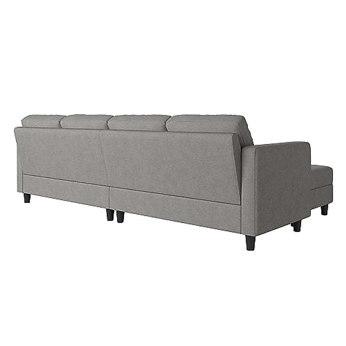 HONBAY U Shaped Sectional Sofa Convertible Couch with Double Chaises 4 Seat Sofa with Ottomans for Living Room, Light Grey