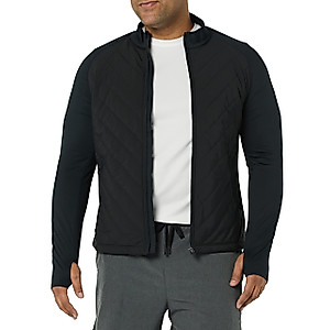 Amazon Essentials Men's Slim Fit Performance Stretch Quilted Active Jacket, Black, Medium