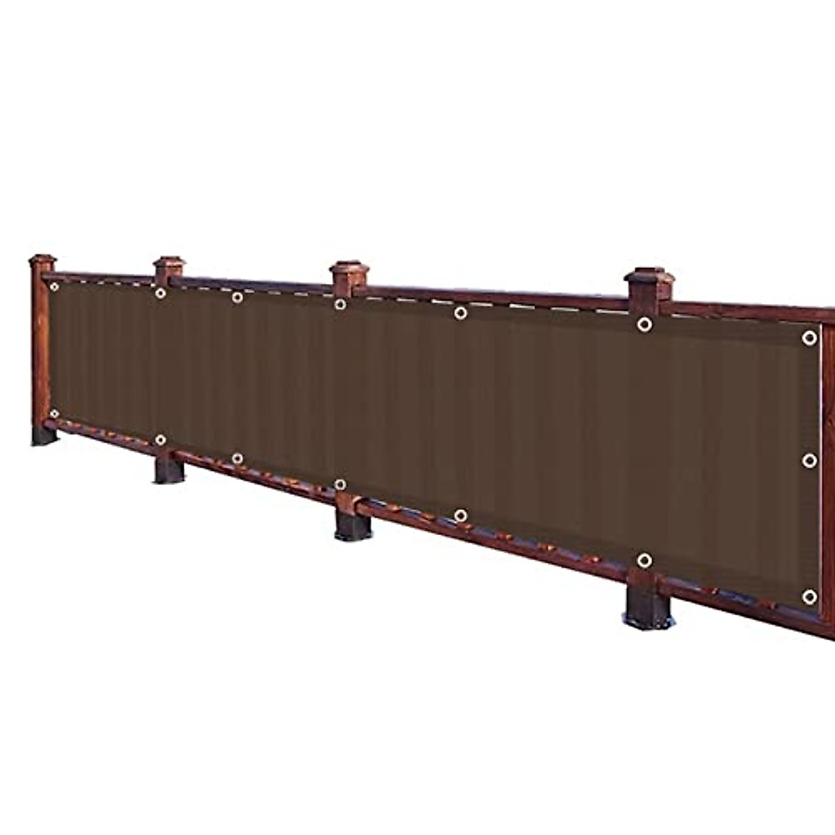 Balcony Privacy Screen Deck Cover, Mesh Windscreen Sun Shade UV-Proof Fence Privacy Screen for Apartment, Backyard, Garden, Brown (Color : Brown, Size : 0.9x5m)