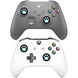 9CDeer Performance Joystick Analog Stick Thumb Grips Set of 6 Compatible with PS5, PS4, Xbox Series X/S Xbox One, Switch Pro Controller Cat's Paw Black & Blue