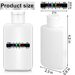 12 Pieces Urine Test Complete Kit Include Empty Bottles with Temperature Test Strip Urine Test Strip Portable Travel Bottle Adhesive Thermometer Strip for Urine Testing (Novel Style)