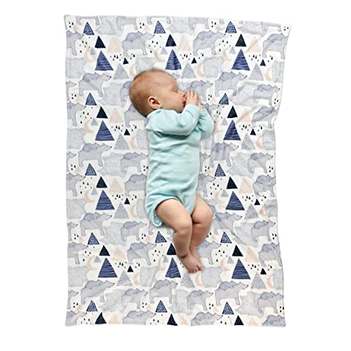 Vollmic Baby Blanket Bedding Flannel Fleece Minky Blanket Unisex Baby Plush Blanket with Dotted Backing (Polar Bear)