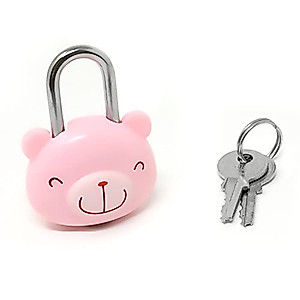 Honbay Cute Cartoon Animal Padlock Mini Bear Padlock Lock with Key - for Jewelry Box, Purse, Handbag, Backpacks, Cabinet, Treasure Chest, Suitcases, Lockers, Letter Box, Diary, Notebook, etc