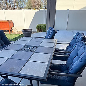 Ohuhu Seat Cushion Set of 2, Large 19"x19"x5" Outdoor Patio Chair Cushions with Straps, Water-Resistant Tufted Square Furniture Cushion, Floor Pillow Office Chairs Pads Couch Cushions Replacement