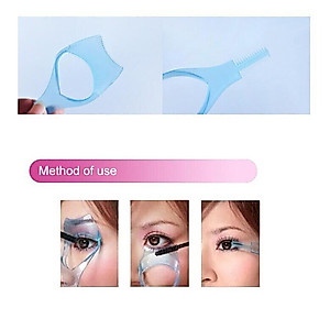 2pcs Eyelash Makeup Tool Upper Lower Eye Lash Mascara Guard Applicator Guide Helper with Eyelash Comb(Random Color)
