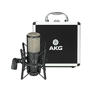 AKG Pro Audio P220 High-Performance Condenser Microphone, Great for Vocals, Guitar, Brass. XLR Connector, Black
