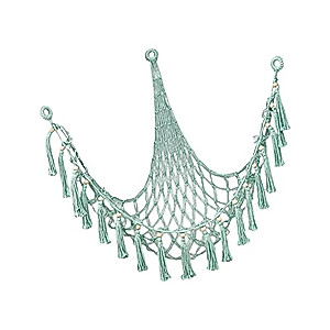 Colcolo Stuffed Animal Hammock Plush Net Toy Macrame Wall Mounted Toy Holder Corner Netting Hanging Organizer for Nursery Bedroom Children, Green