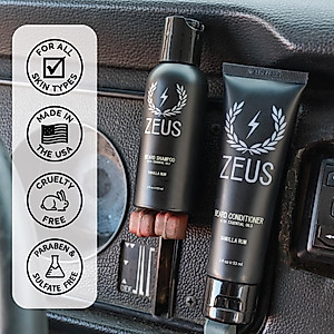 ZEUS Travel Size Beard Wash & Beard Conditioner Set for Men – Soften, Hydrates & Moisturizes - MADE IN USA (Sandalwood)
