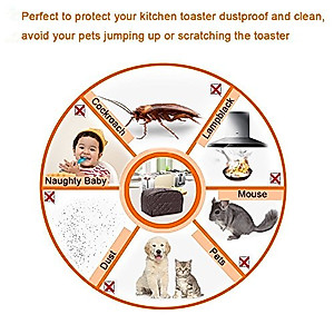 Fellibay Toaster Cover Polyester Toaster Holder Dust Fingerprint Protection for 4 Slice Toaster (Coffee)