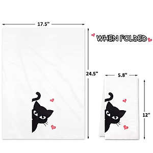 Vansolinne Cute Cats Microfiber Bath Towels Set of 4, 18in x 24in, Perfect for Cat Lovers, Housewarming Gifts