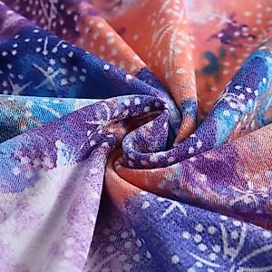 YATHON Women's Vintage Floral Flared A-Line Swing Casual Party Dresses with Pockets (M, YT018-Purple ZR)